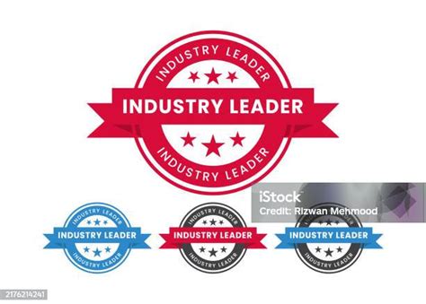 Industry Leader Sign Badge Certificate Vector Award Ribbon Seal Label