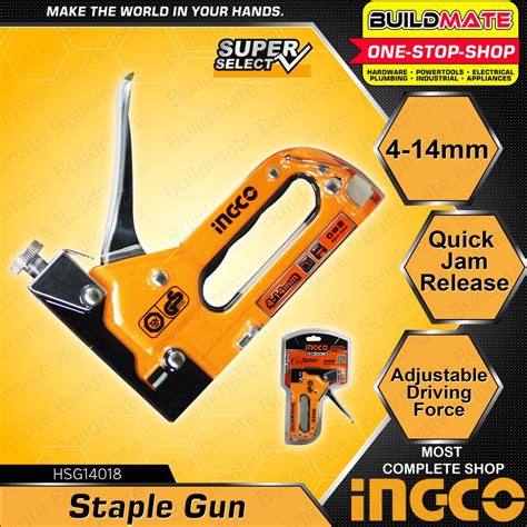 Buildmate Ingco Industrial Gun Tacker Stapler Staple Gun Tucker Quick