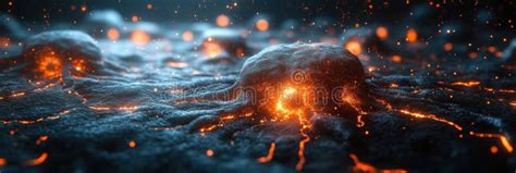 Abstract Neural Webs Of Interconnected Synapse Nodes With Glowing