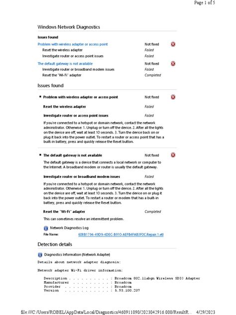 Report Wifi Error Pdf Wi Fi Computer Engineering