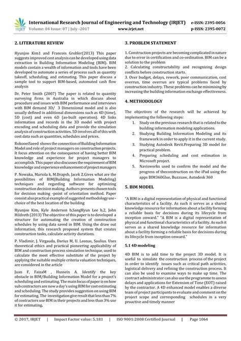Application Of Bim And Construction Process Simulation Using 5d Bim For Residential Building Application Of Bim And Construction Process Simulation Using 5d Bim For Residential Building