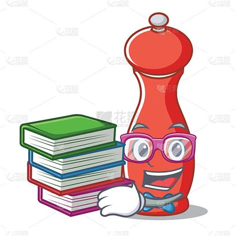 学生与书胡椒磨人物卡通