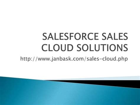 Salesforce Sales Cloud Presentation By Fexle Services Ppt