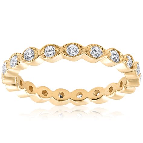 Pompeii 13ct Stackable Diamond Wedding Filigree Eternity Ring 14k