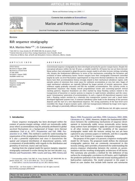 Martins Neto Ma Catuneanu O 2009 Rift Sequence Stratigraphy
