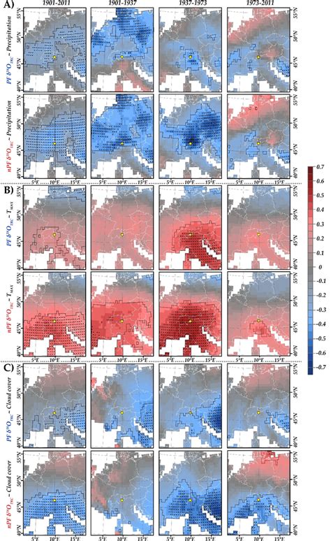 Spatial Correlations Between Cru Ts V 4 04 And Pf δ 18 Otrc Npf δ 18 Download Scientific