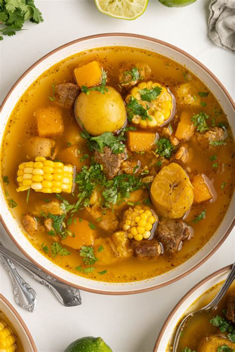 Stewed Sancocho Puerto Rican Beef And Root Veggie Stew Salimas Kitchen