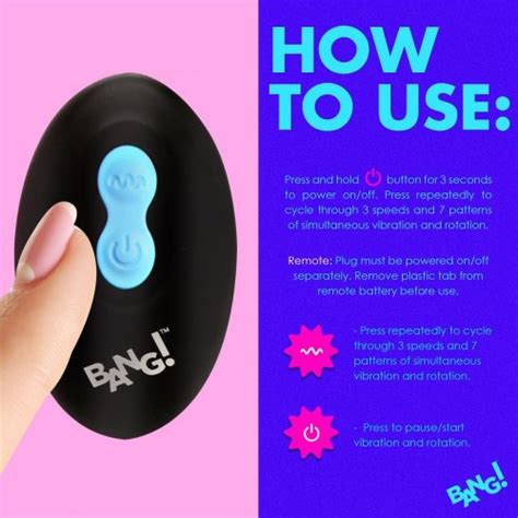Bang Rotating And Vibrating Silicone Butt Plug With Remote Blue Sex Toys At Adult Empire