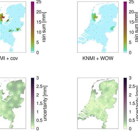 example grid for an hourly sum of precipitation showing a predicted
