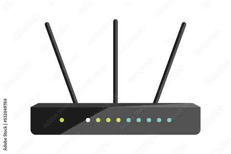 Wifi Router Modem Electronic Gadget Pc Black Flat Smooth Network Connect Internet Wired