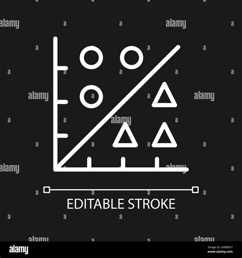 Analytics Of Data Mining Process White Linear Pixel Perfect Icon For Dark Theme Stock Vector