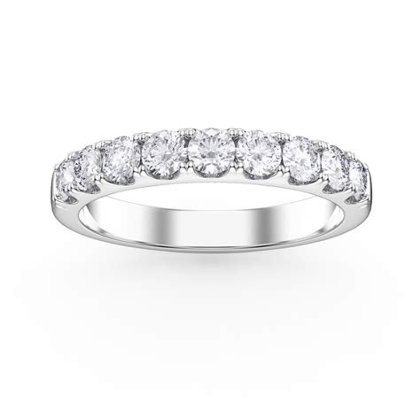 Promise 1ct G Si1 Diamond Platinum Half Eternity Ring 3mm Bandjian