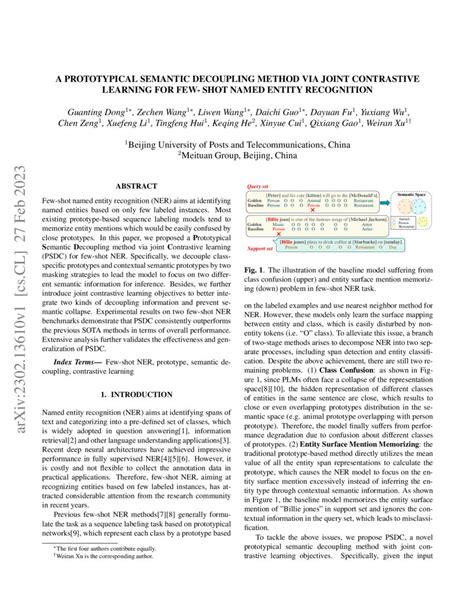 A Prototypical Semantic Decoupling Method Via Joint Contrastive Learning For Few Shot Name