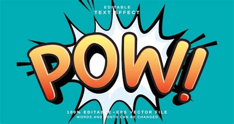 Premium Vector Editable Text Style Effect Comic Pow Text Style Theme
