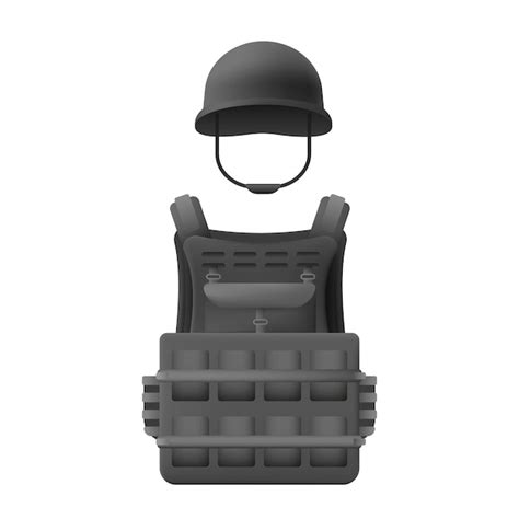 Premium Vector Body Armor With Protective Helmet Template