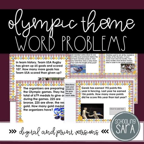 Summer Olympic Themed Mixed Operation Word Problems Made By Teachers