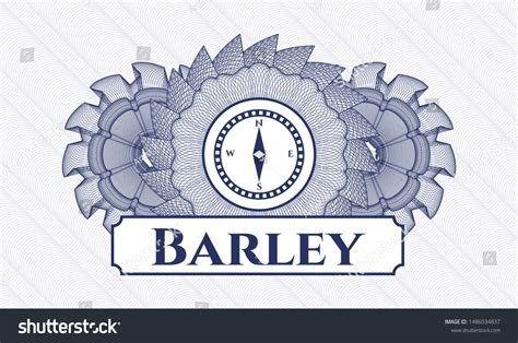 Blue Rosette Linear Illustration Compass Icon Stock Vector Royalty