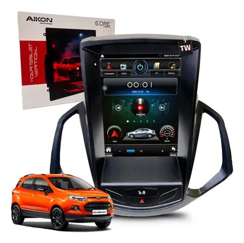 Kit Multimídia Gps Carplay Aikon Tesla Ecosport 2013 À 2017 Parcelamento Sem Juros