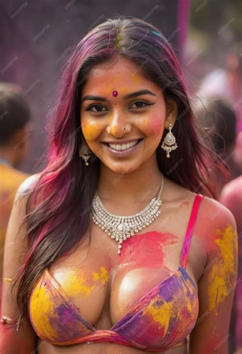 Premium Photo Beautiful Indian Girl Wear Bikini With Big Breast On