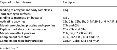 Functional Protein Classes In The Complement System Download