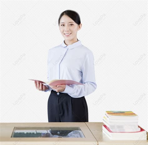 Female Teachers Attend Classes Woman Young Book Standing Book School