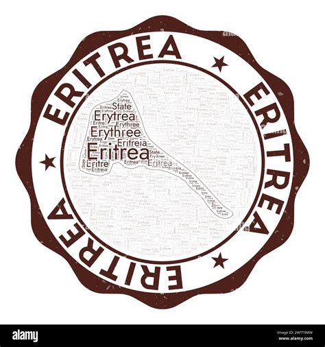 Eritrea Logo Authentic Country Badge With Word Cloud In Shape Of