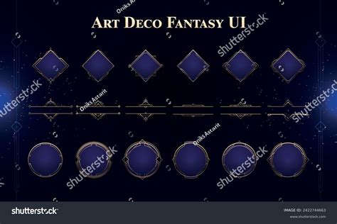 Set Art Deco Modern User Interface Stock Vector Royalty Free 2422744663 Shutterstock