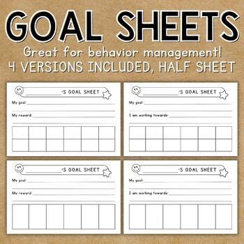 Positive Behavior Chart Behavior Goal Sheet Behavior Management Tool