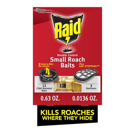 Raid Double Control Small Roach Baits Cockroach Killer Indoor And