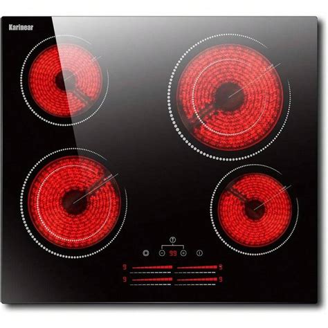 Karinear Ceramic Hob 4 Zone Electric Hob 60cm Built In Ceramic Cooker