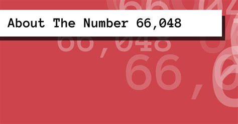 About The Number 66048