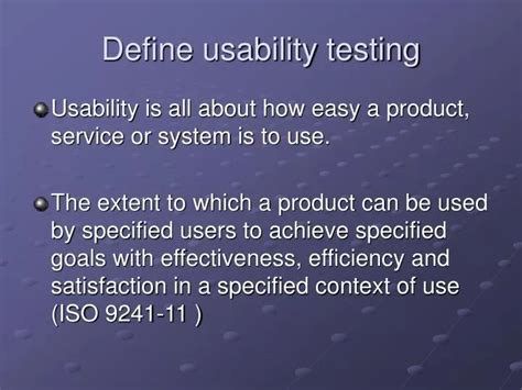 Ppt Define Usability Testing Powerpoint Presentation Free Download Id 5999098
