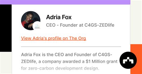 Adria Fox Ceo Founder At C4gs Zedlife The Org