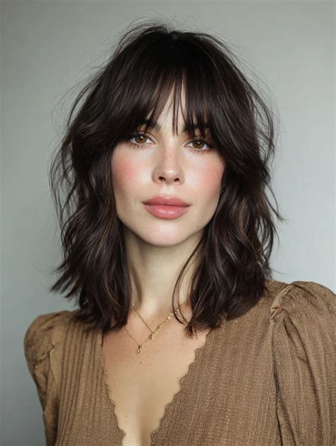 Medium Length Hairstyles With Bangs Stylish Soft And Face Framing For