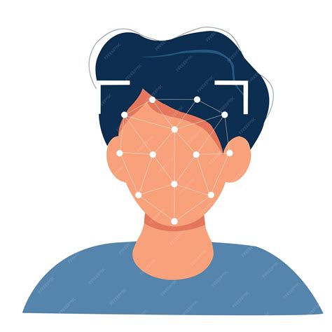 Premium Vector A Mans Face With A Map Of The Face And The Number Of