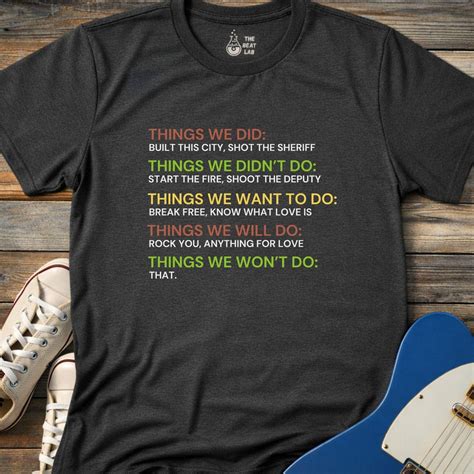 Custom Funny Lyrics Mashup Shirt Personalized Music Pop Rock Song T