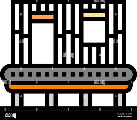 Assembly Line Wood Frame House Color Icon Vector Illustration Stock