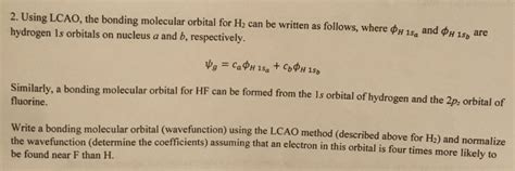 Solved 9atomic And Molecular Wavefunctions Selutices To