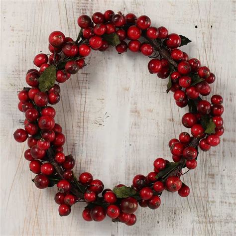 Red And Burgundy Artificial Holly Berry Wreath Wreaths Floral