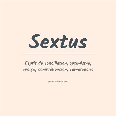 Signification Du Prénom Sextus
