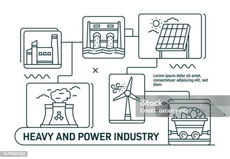 중공업 라인 아이콘 현대 그래픽 디자인 벡터 선 아이콘입니다 배너 책 브로셔 웹을 위해 즉시 사용 가능한 디자인 발전소 공장