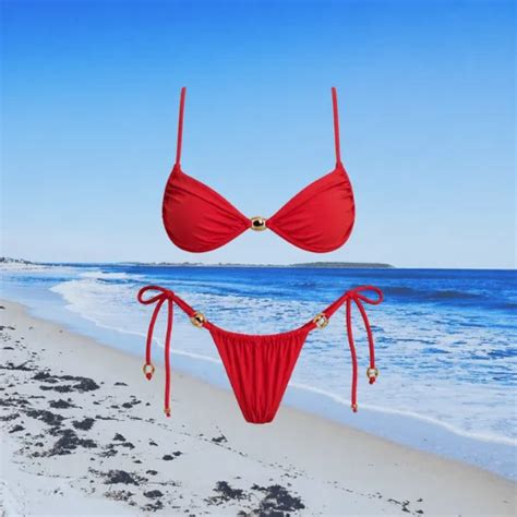 Brazilian String Bikini Red Wornside