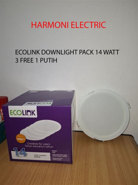 Lampu Ecolink Downlight Edl190 3 Free 1 Multipack 14 Watt Putih Bulat