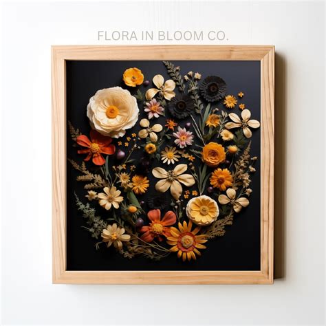 Dried Flower Flatlay Art Print Botanical Wall Decor Digital Download