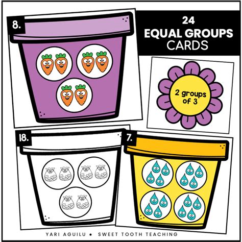 Equal Groups Task Cards Spring Multiplication Activities