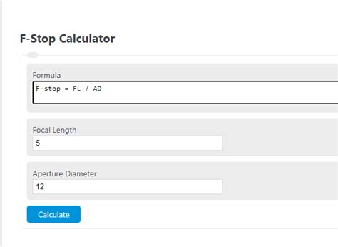 F Stop Calculator Calculator Academy