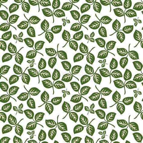 Seamless Green Leaf Pattern For Background Greeting Card Packaging