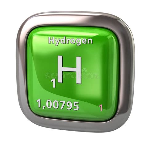 Elemento Químico Del Hidrógeno H Del Icono Del Verde De La Tabla