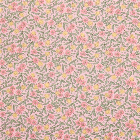 [코튼프린트] 파스텔 리프 프린트원단 핑크 퀼트의시작은 엔조이퀼트와 함께