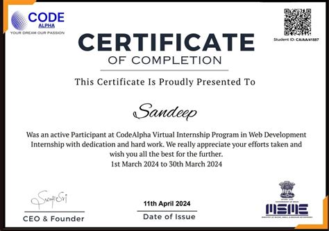 codealpha webdevelopment internship sandeep damera